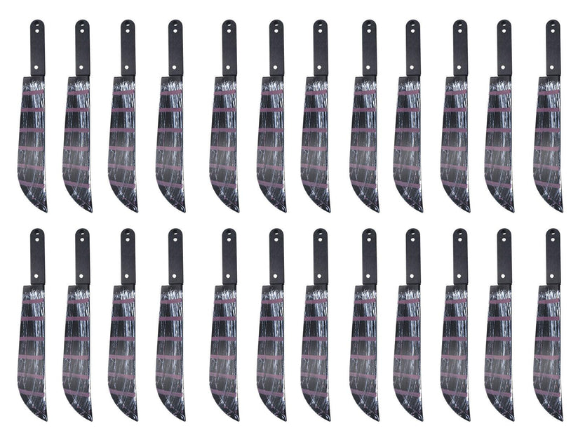 24x Realistic Bloodied Machete Weapon Black Plastic - 50 cm Halloween ...