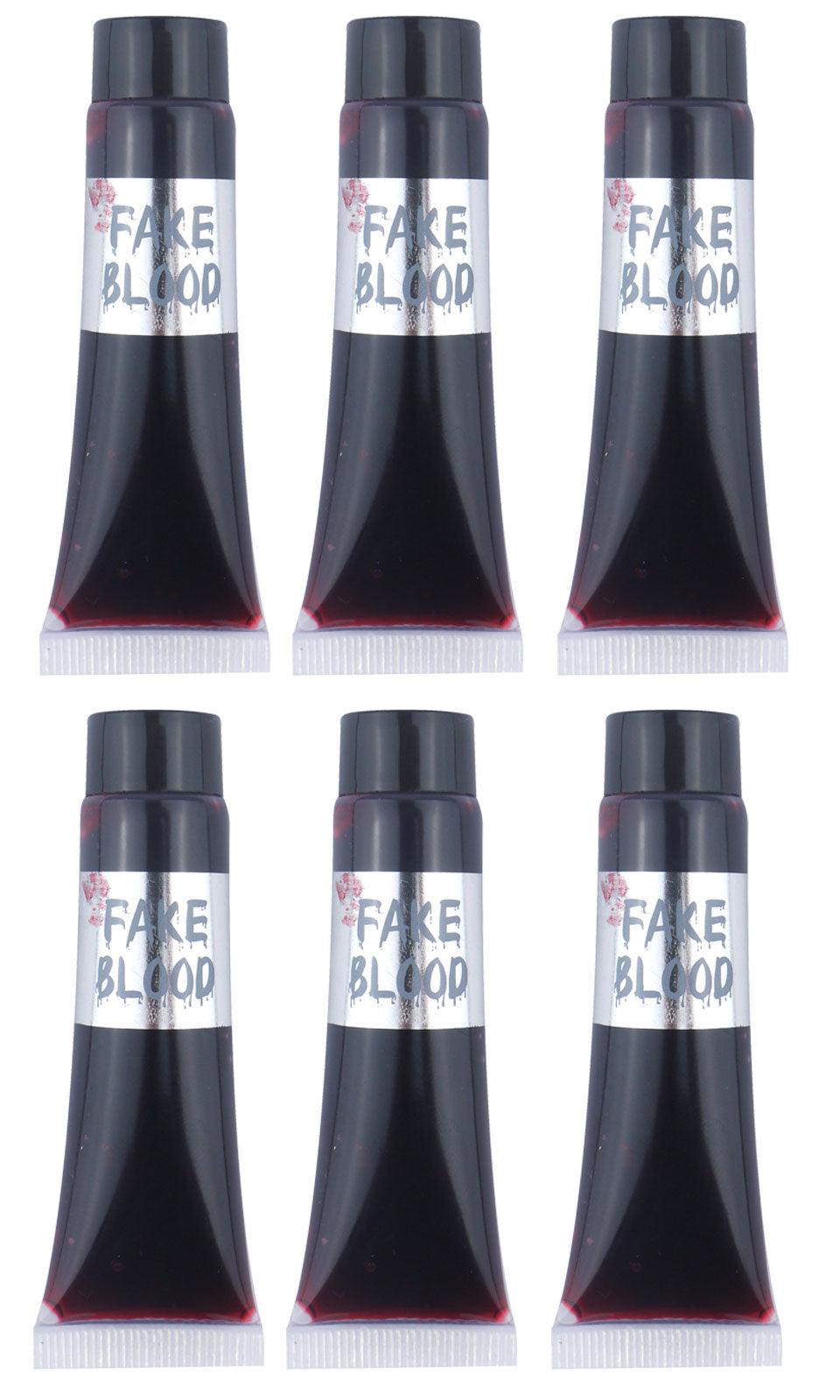 6x Fake Blood Tubes - 16ml Halloween Horror Vampire Theme Party Makeup ...