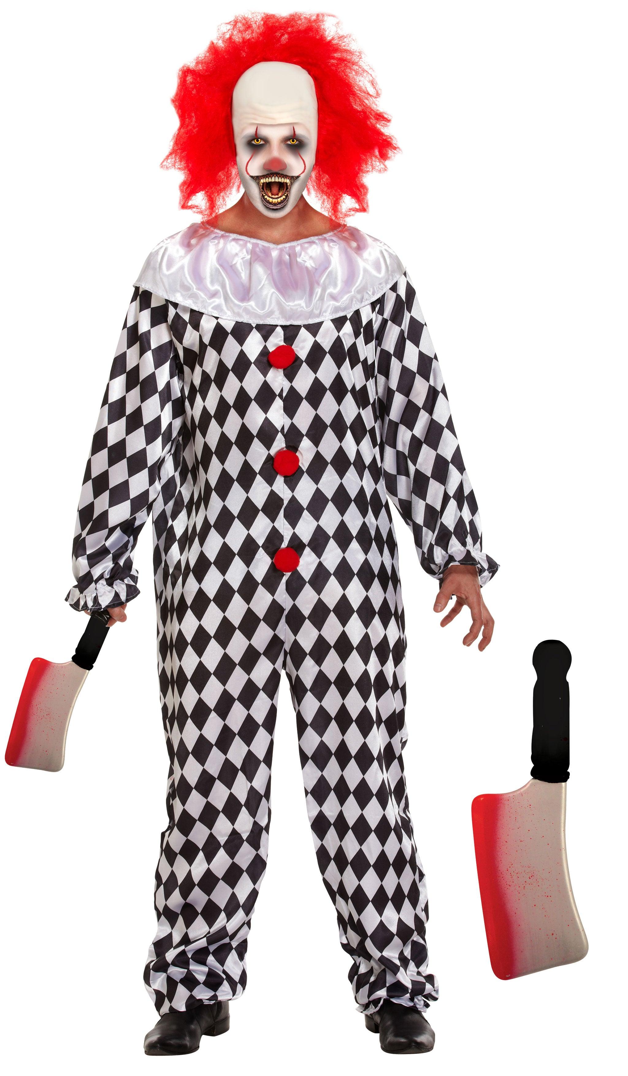 Evil Scary Clown Costume - Halloween Horror Circus Clown Costume with ...